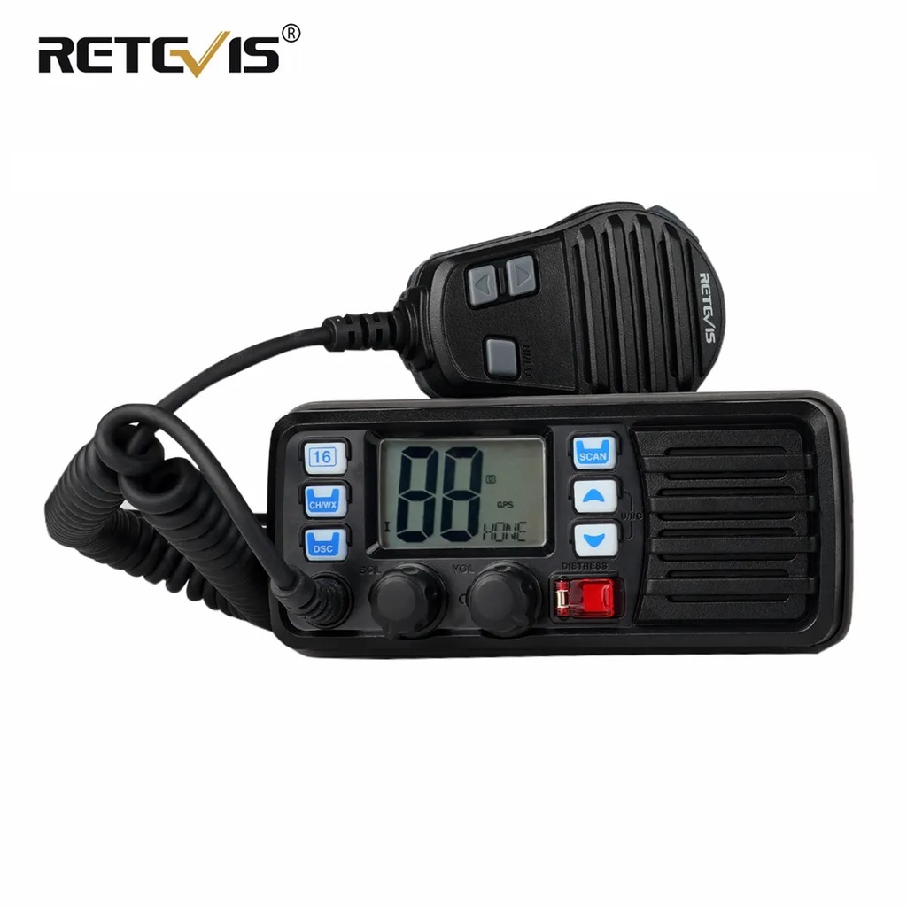 Retevis RM20 VHF Marine Radio IP67 Waterproof 25W 88CH with GPS NOAA ...