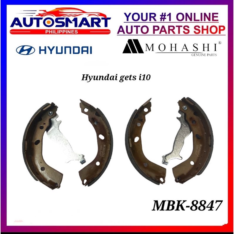 Hyundai gets i10 2006-2011 rear brake shoe MOHASHI (MBK-8847) | Shopee ...