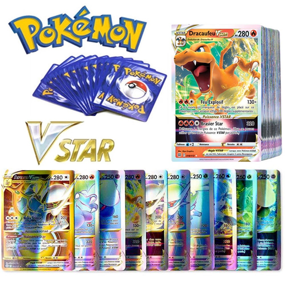 ♥New Pokemon Cards Vstar V GX MEGA TAG TEAM EX Game Battle Card Trainer ...