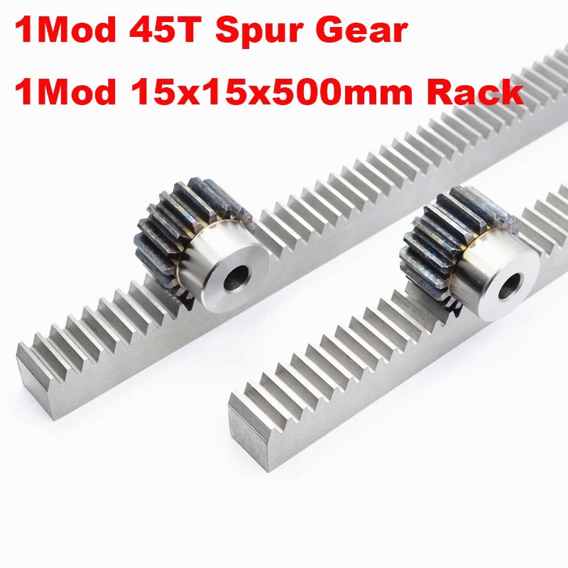 1PCS 1Mod 1 Modulus Gear Rack Steel 15*15*500mm 1PCS 1Mod 45teeth ...