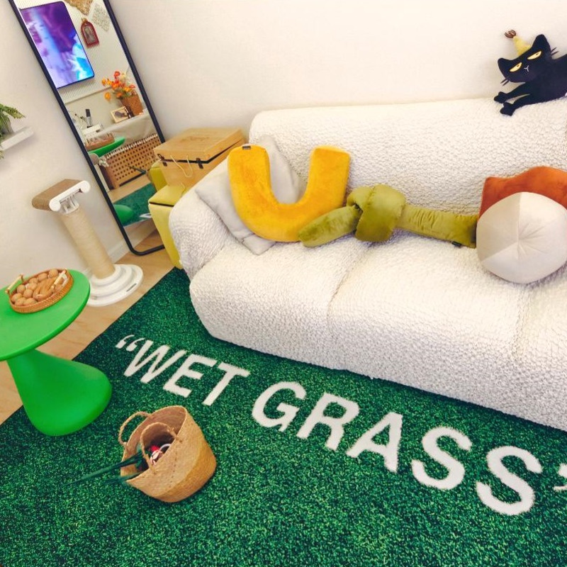 ﹊Wet Grass Carpet Luxury Green Grass Lounge Rug Y2k Area Rug Living ...