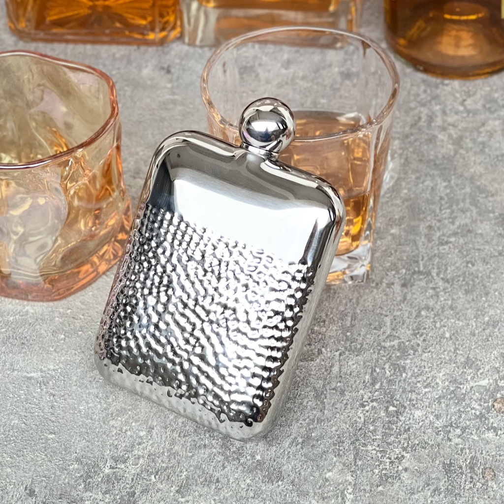 ☮6oz Luxry Classic Stainless Steel Hikig Hip Flasks Silver flask,Whisky ...