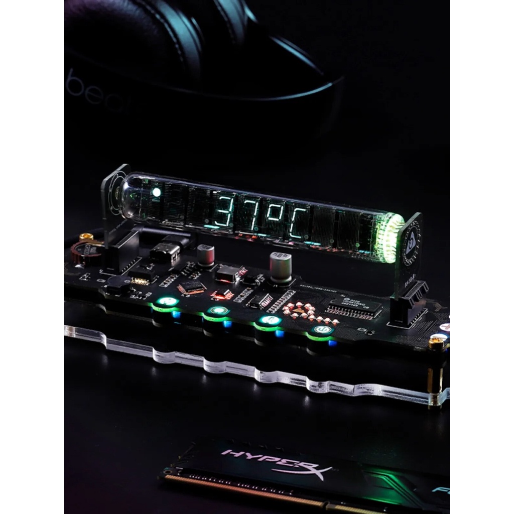 Technology Fluorescent Nixie Clock Computer Desk Art Modern Home ...