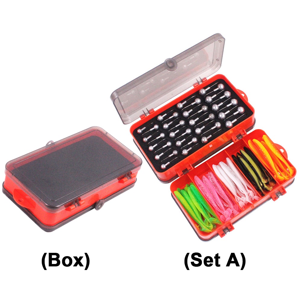 Fishing Tackle Box Crank Jig Head Hook Set Fishing Hook Jig Head Lure ...