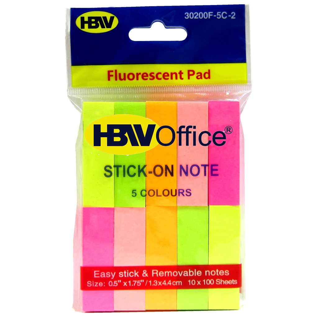HBW Stick On Note (Fluorescent Pad) 30200F-5C-2 | Shopee Philippines