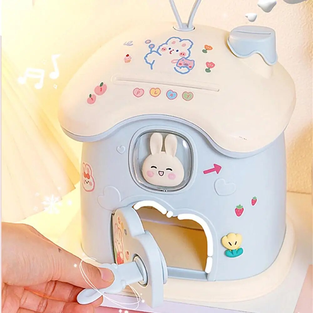 유Rabbit Mushroom House Money Tank Cute And Creative Children's Password ...