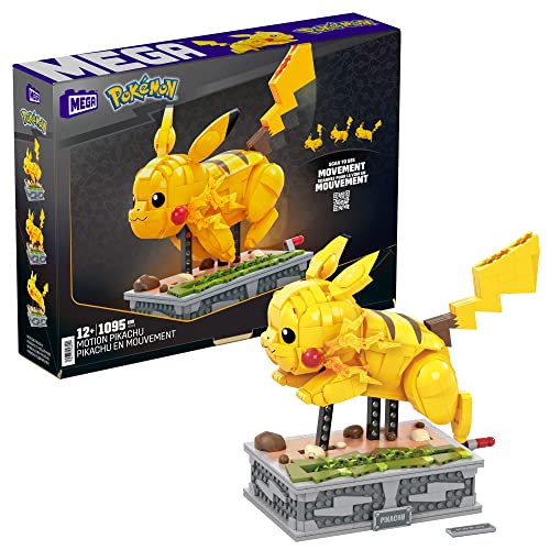 MATTEL HGC23 MEGA BLOKS Pokemon Pikachu Running Moving Pieces: 1095 ...