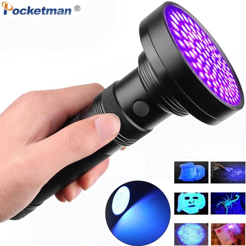 ~100 LEDs Ultraviolet flashlight UV Lights LED Blacklight Pet Urine Detector For Dog/Cat UrineSs ...