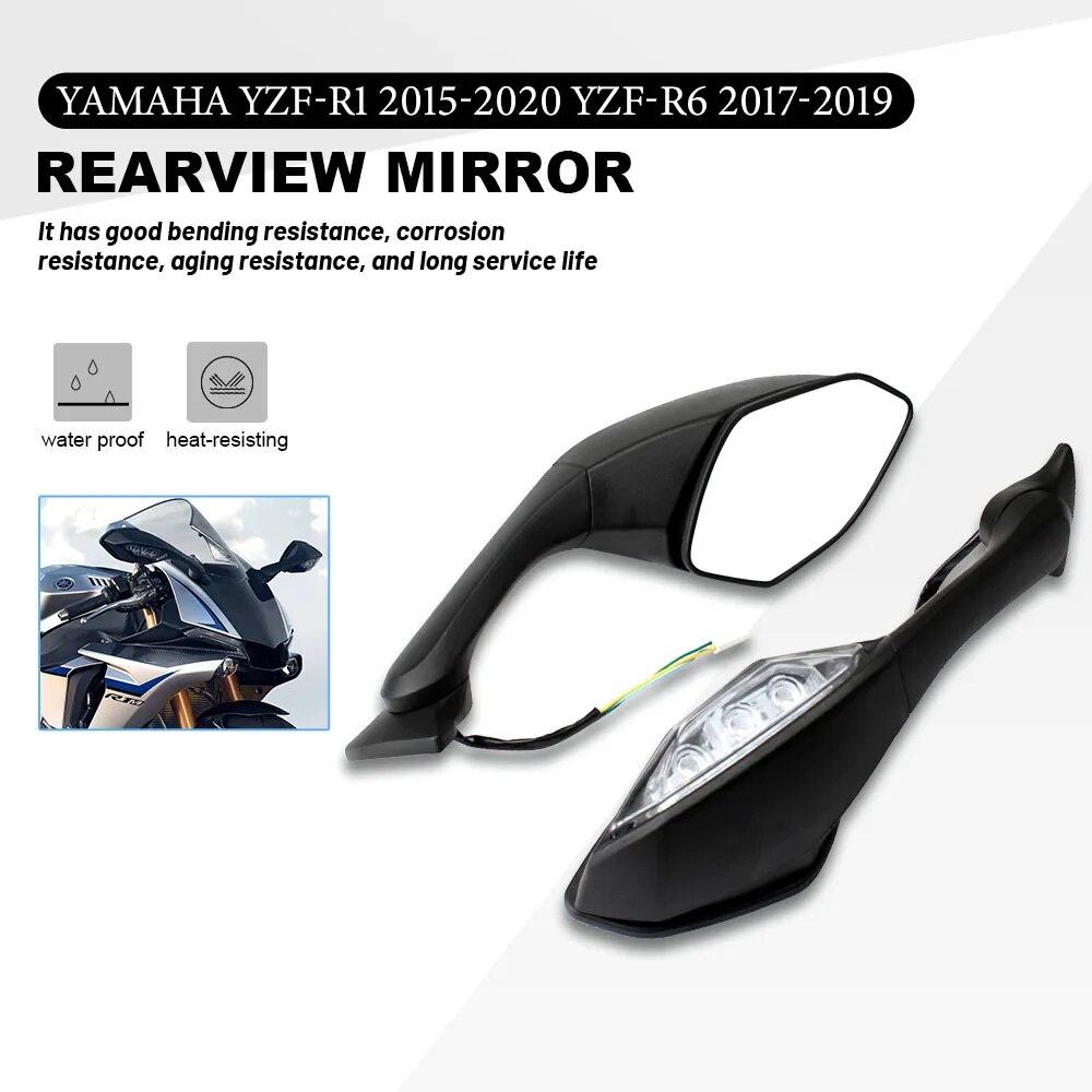 ☂Motorcycle Rearview Wing Rotating Side Mirror For Yamaha YZF R1 2015 ...