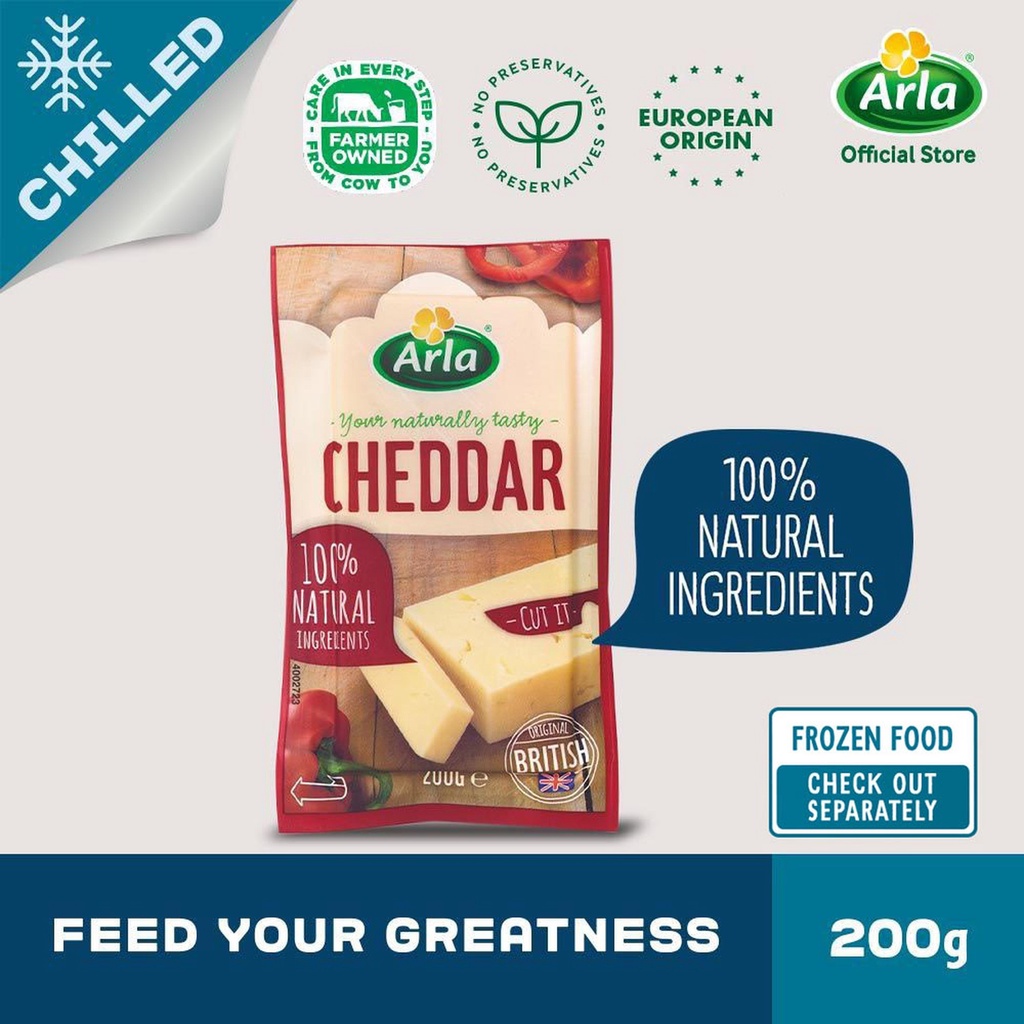 Arla Natural Cheddar Chunk 200g | Shopee Philippines