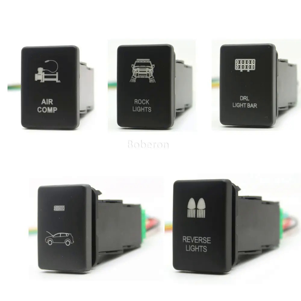 Car Front Hood Reverse Light Button AIR Comp DRL Light Bar Switch With ...