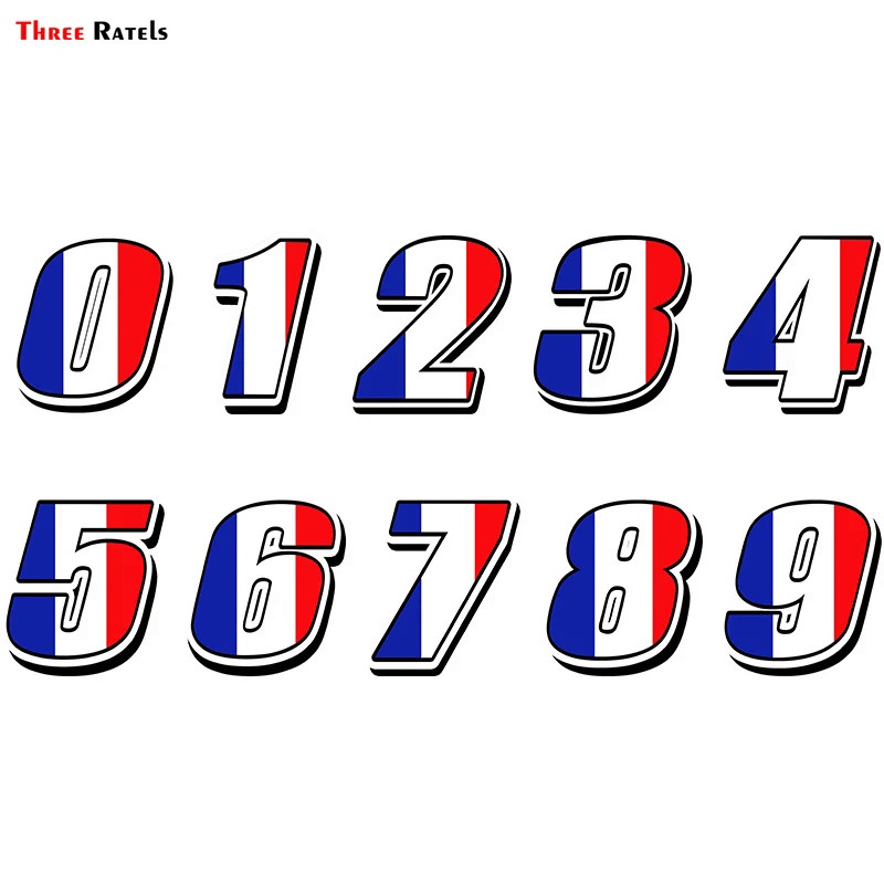 Three Ratels FTC-869# Car Sticker Racing Numbers Vinyl France Flag ...