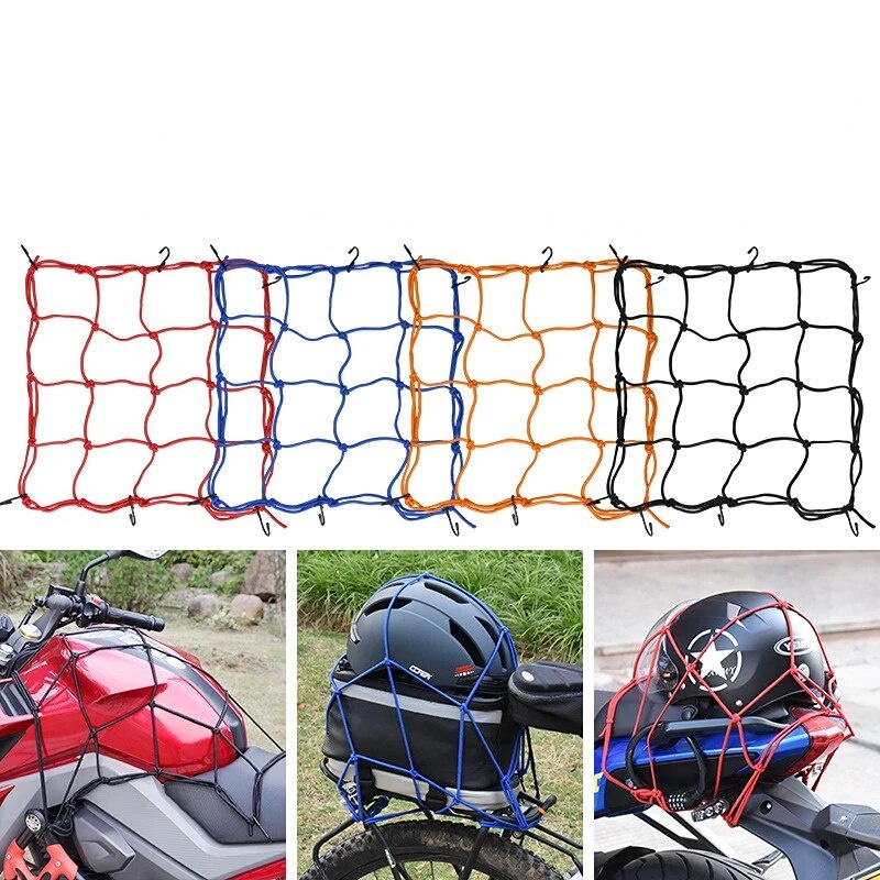 Motorcycle Luggage Net Bike 6 Hooks Hold down Fuel Tank Luggage Mesh ...