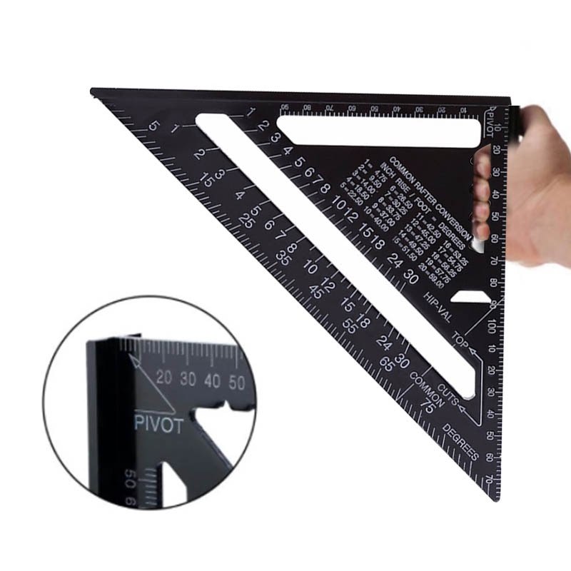 7/12 inch Metric Aluminum Alloy Triangle Angle Ruler Protractor Swanson ...