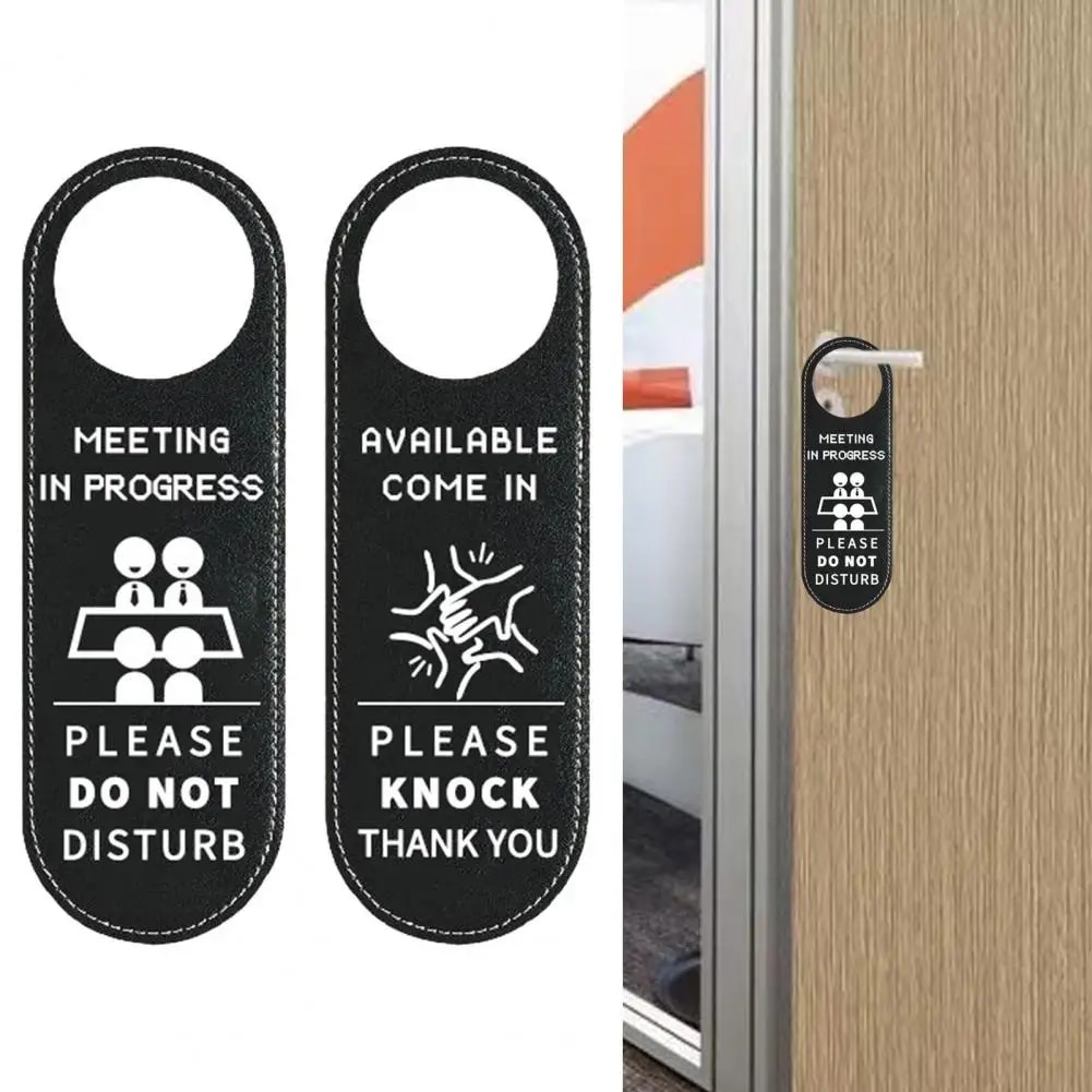Double Sided Door Sign Hanging Reminder Signs Meeting Progress Please ...