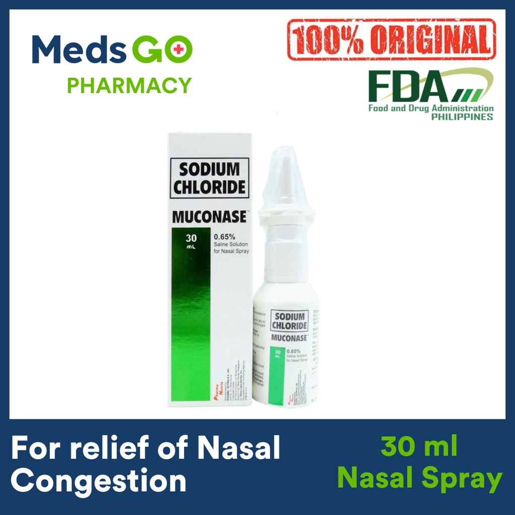 MUCONASE Nasal Spray 30mL - Sodium Chloride 0.65% | Shopee Philippines