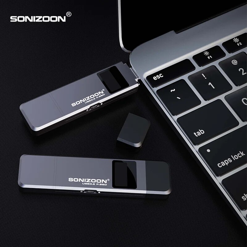 Sonizoon Fingerprint Encryption Portable SSD512/256GBWrite Protection ...