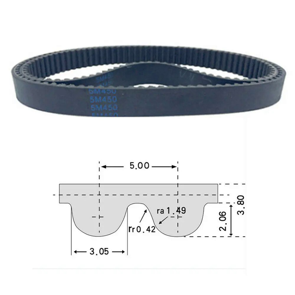 New Listing HTD 5M Timing belt C=445/450 width10/15/20/25/30/35/40mm ...