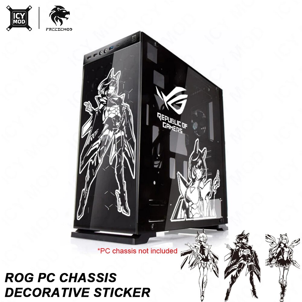 ☫ROG Character Chassis Sticker Animation Computer Host Decoration ...