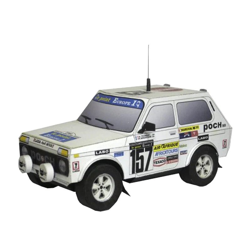 ☌Lada Niva 1983 4x4 1:32 Dakar Rally Racing Car Mini Origami Art 3D ...