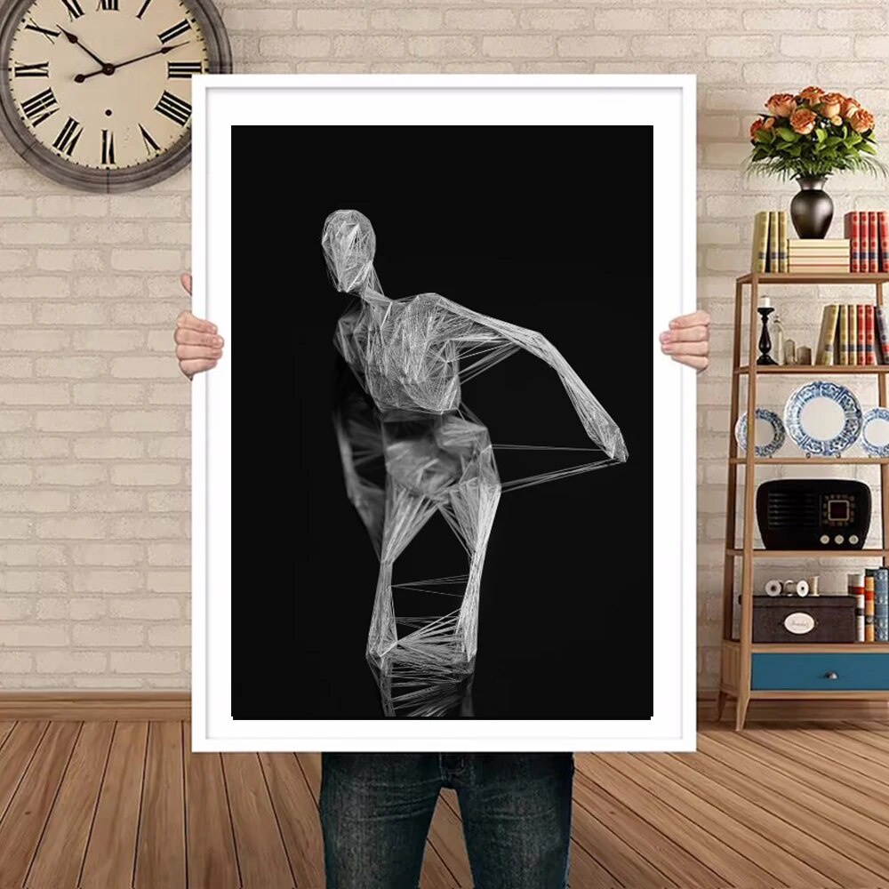 Red Plexus Torso Artwork Dance Posture Abstract Aesthetics Poster ...