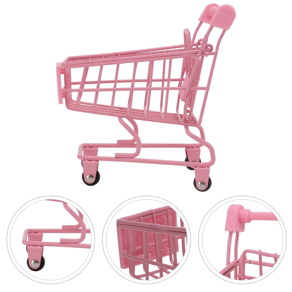⊰Cart Shopping Mini Toy Trolley Grocery Supermarket Storage Basket Kids ...
