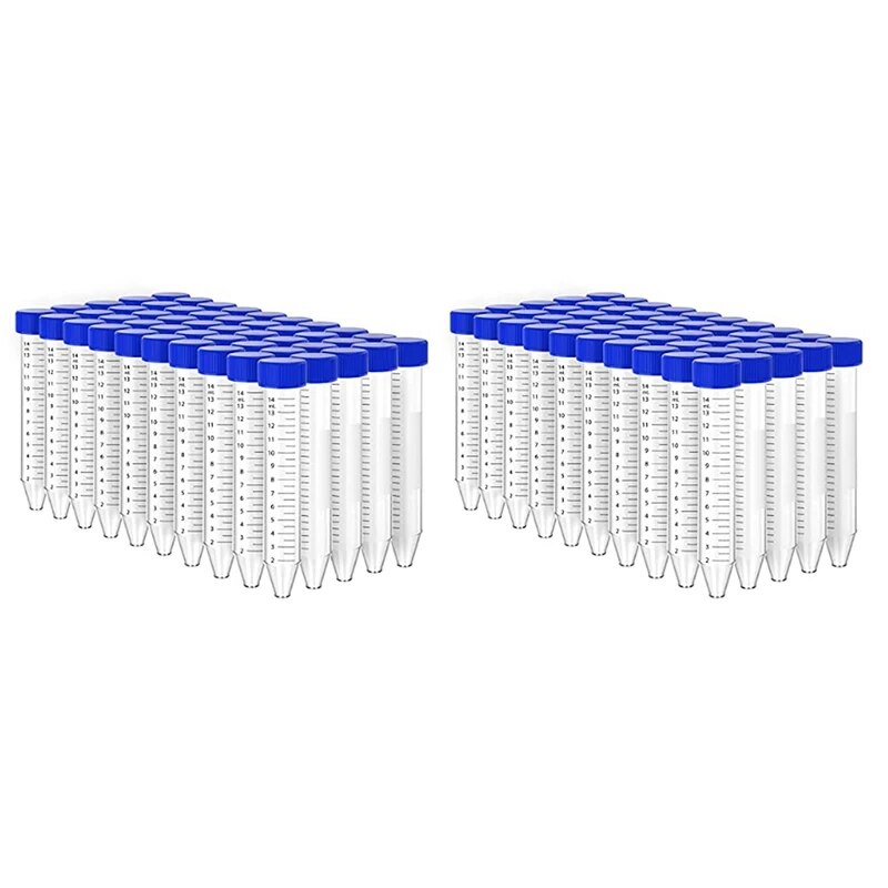 ۞100Pcs Conical Centrifuge Tubes 15Ml With Screw Caps, Graduated And ...