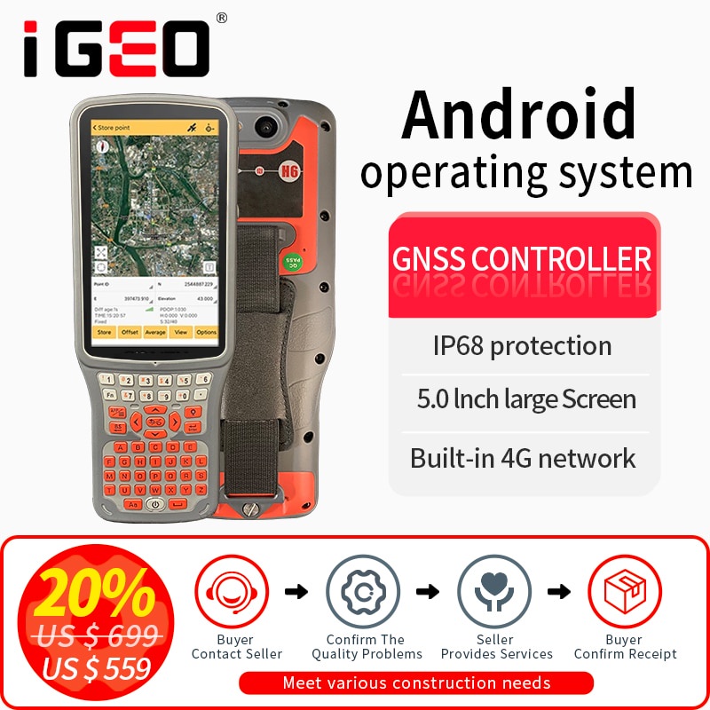 ☑Gnss rtk h6 handheld Controller with Android 8.1 Operating System data collector and 5 ...