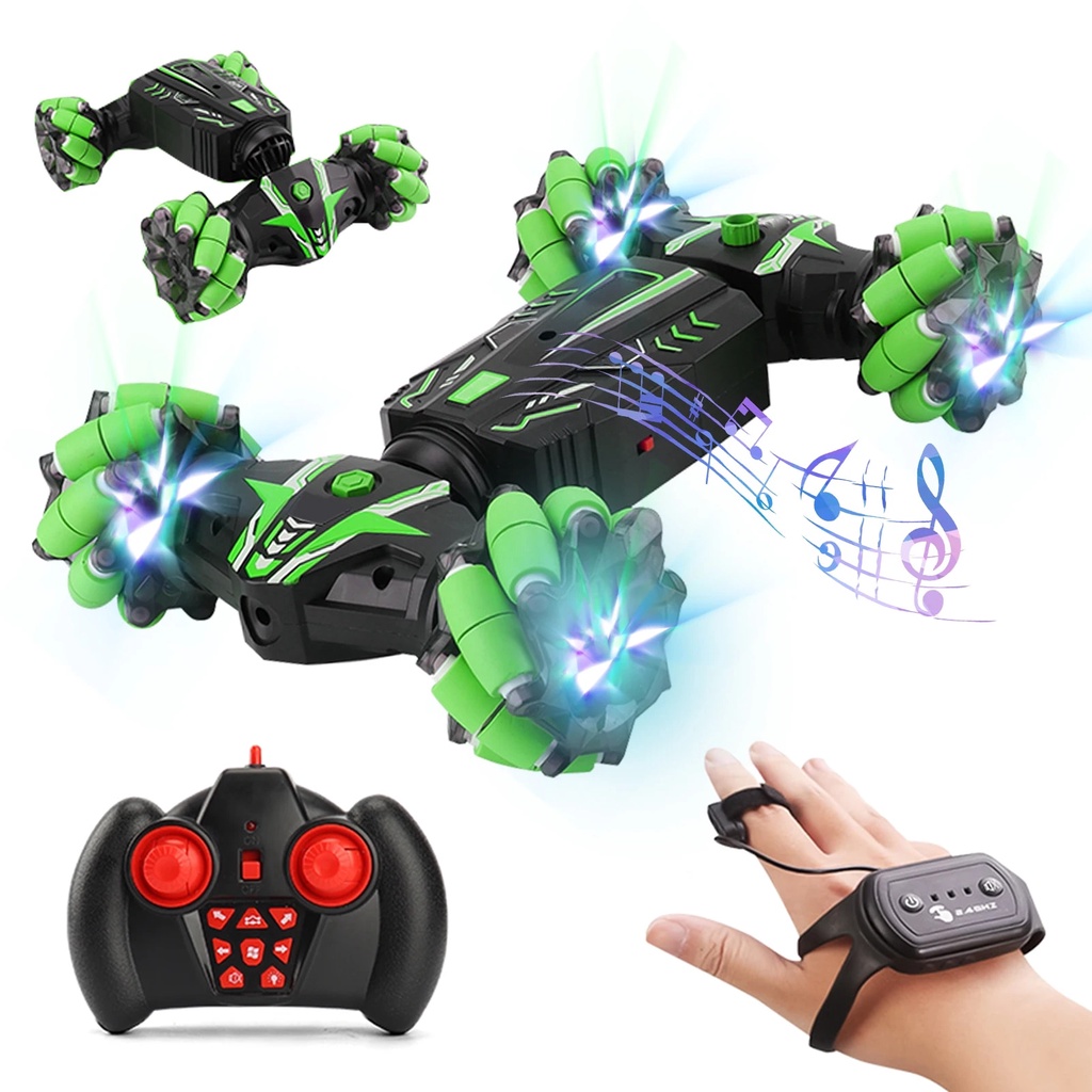 JC-01 RC Stunt Car 2.4GHz 4WD Watch Gesture Sensor Control Deformable ...