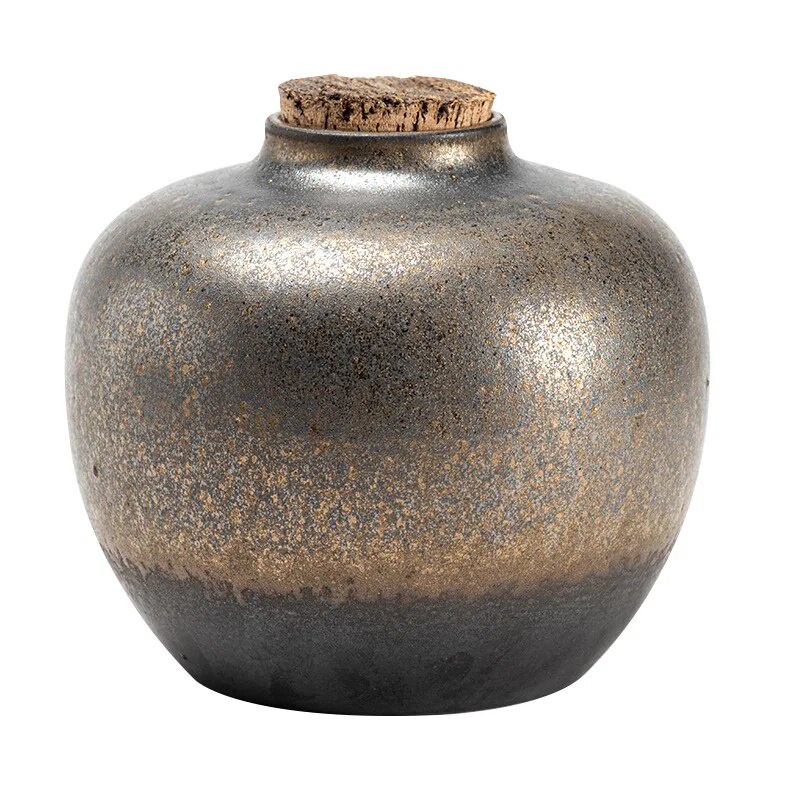 Vintage Ceramic Canister Memorial Pet Urn Seal Pot Big Keepsake Casket ...