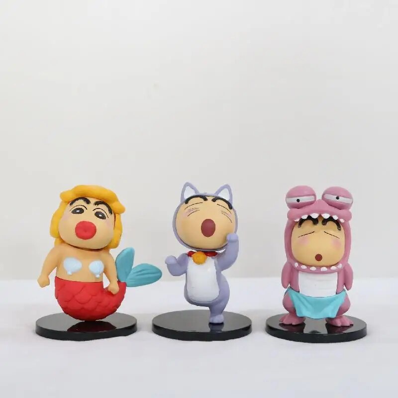 6pcs Crayon Shin-chan Anime Snapper Baked Mermaid Cos Modeling Shin ...