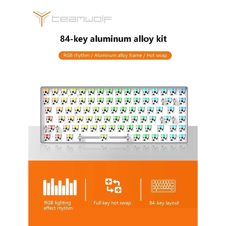 CIY 84 Mechanical Keyboard 84 keys Hot Swap RGB Backlight Wired Gaming ...