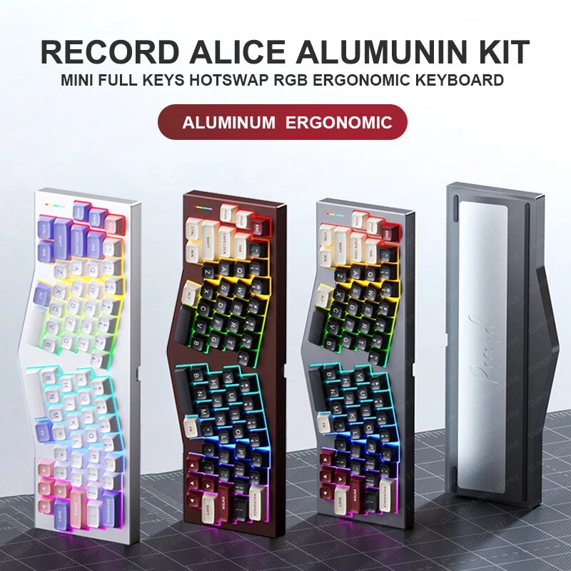 RECORD Alice Sugar65 Ergonomic Aluminum Custom Mechanical Keyboard Kit ...