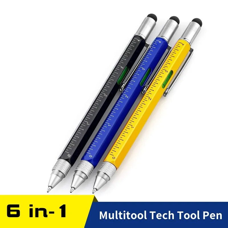 19Y 6 in-1 Multitool Tech Tool Screwdriver Pen with Ruler, Levelgauge ...