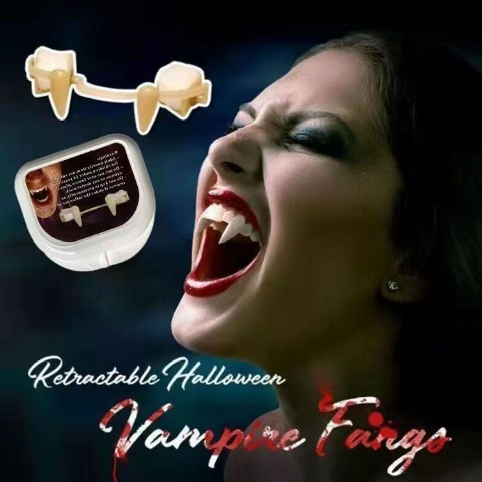 New Halloween Party Cosplay Retractable Vampire Teeth Dentures Zombie Teeth Teeth Vampire Fangs ...