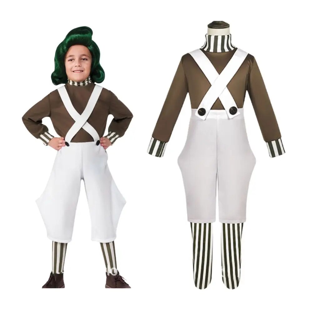 Kids Children Oompa Loompa Cosplay Fantasia Costume Disguise Kids ...