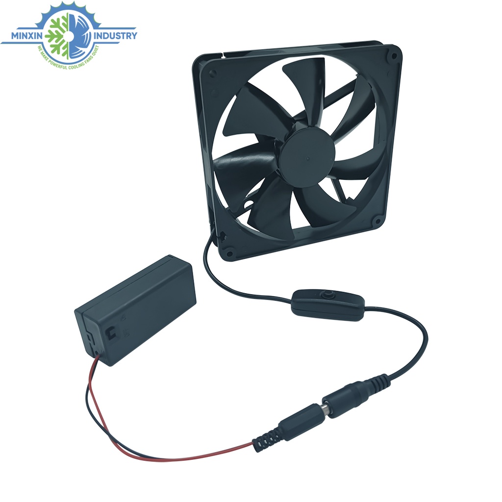 DC5V 6V 9V 12V Small Axial Cooling Fan with Battery Holder and ON/OFF ...