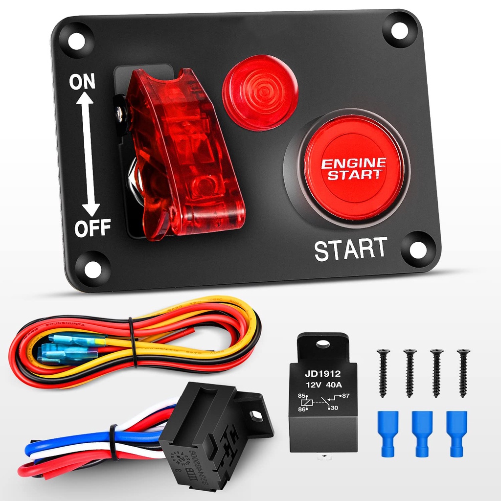 12V 2 in 1 Ignition Start Switch Panel Car Ignition Switch Racing Car ...