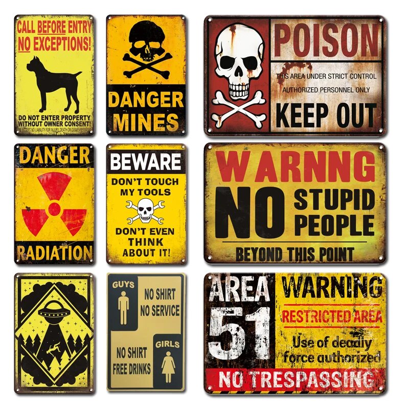 683 Shabby Chic Fallout Shelter Metal Poster Tin Sign Vintage Warning ...