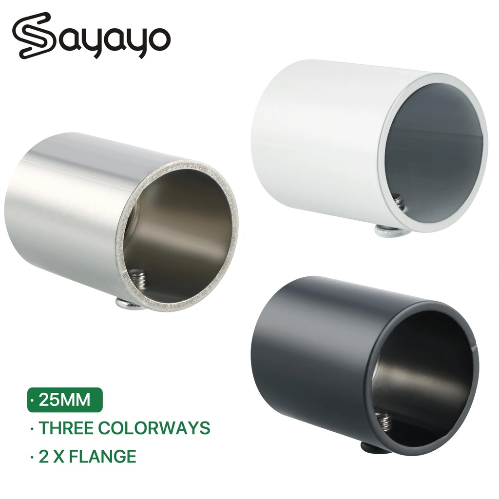 Sayayo 2 Pcs Tubular Flange Bracket Stainless Steel Round Tube Wall ...