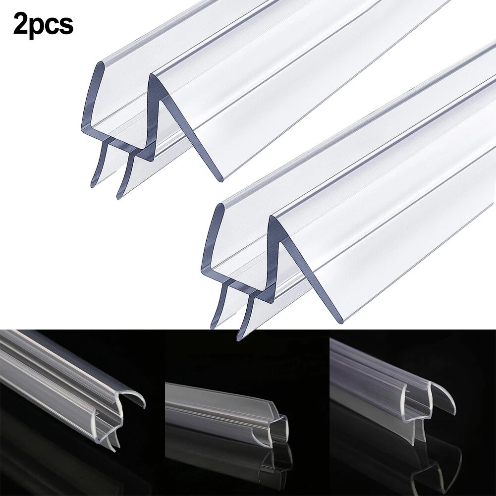 2Pcs Shower Screen Seal Strip Rubber PVC Frameless Glass Door Bottom ...