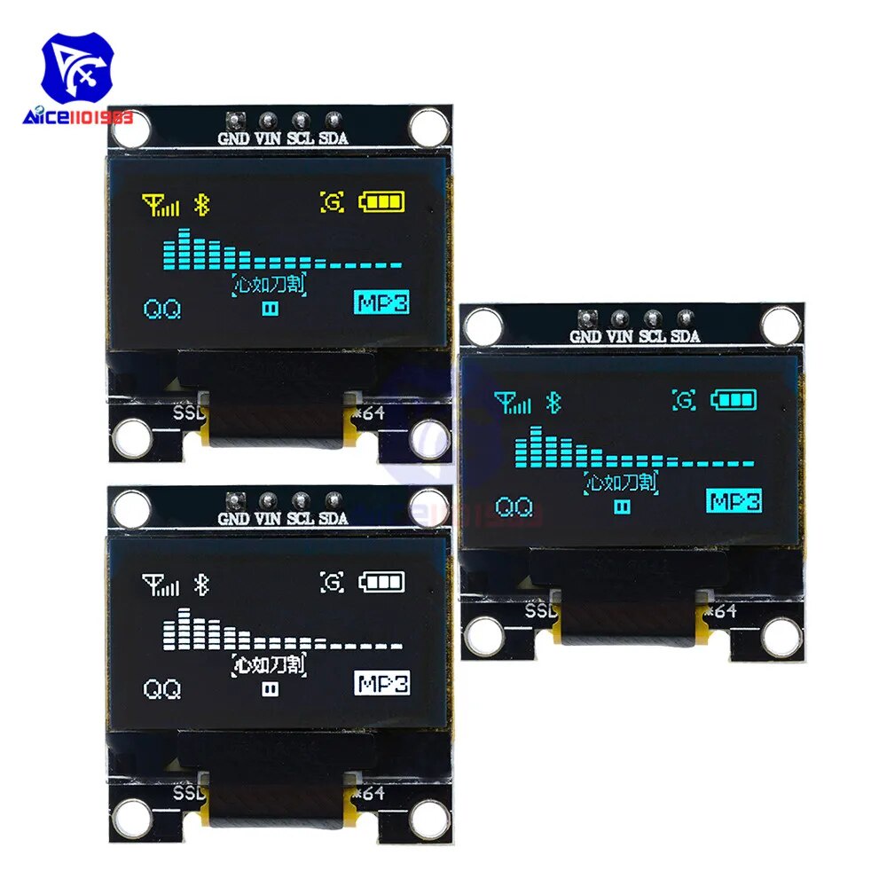 603 diymore 0.96 12864 OLED LCD Display Module I2C IIC Serial with Pin ...