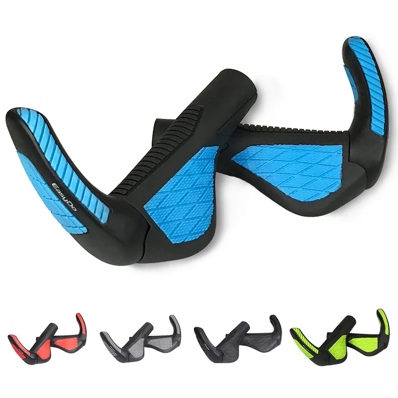 487 EASYDO Bicycle Grips Ergonomic Bar End Kraton Grip Handlebar Barend ...