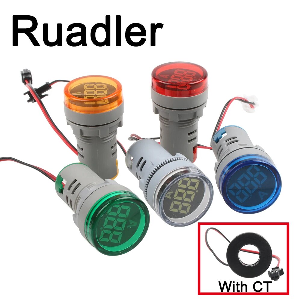 13V Plastic 22mm AD16-22DSA Mini Ammeter Current Meter Indicator LED ...