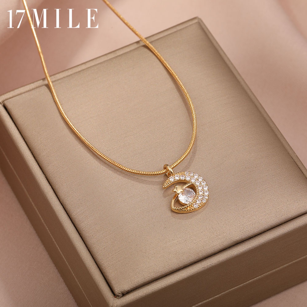 18K Gold Hitagi Pendant Necklace for Women Star Moon Planet ...