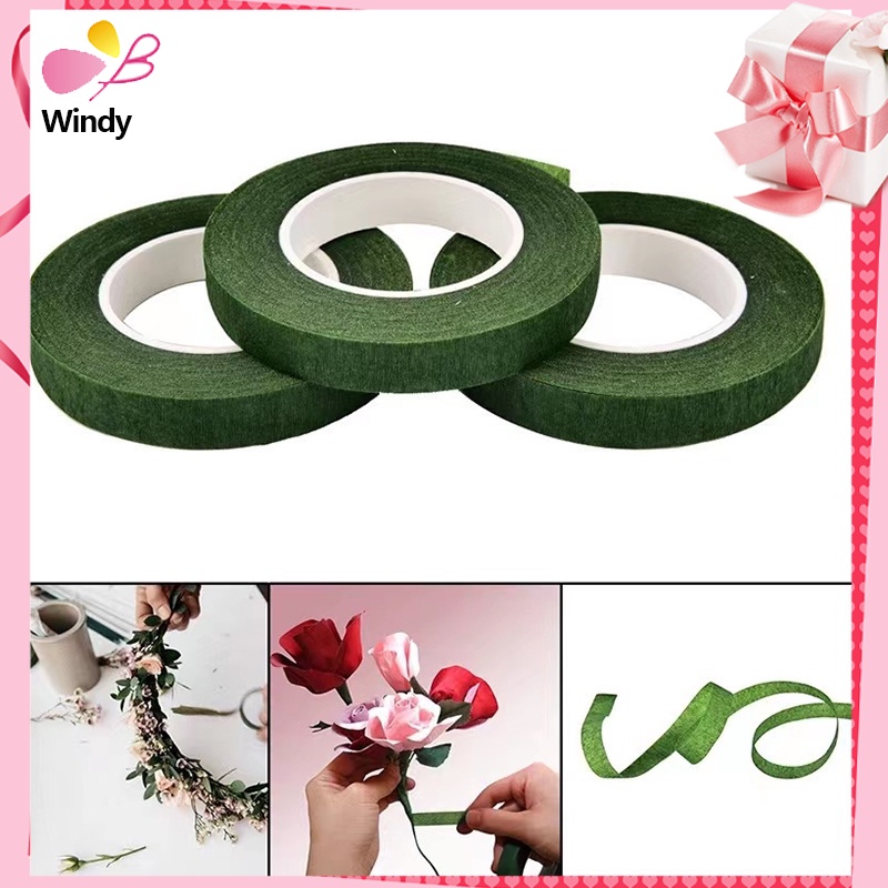 【Windy】 Floral green paper tape handmade dly material rose bouquet rod ...