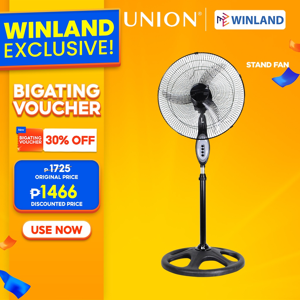 Union by Winland 18inches WIND plus Stand Fan / Electric Fan UGSF-1840(BLK) | Shopee Philippines