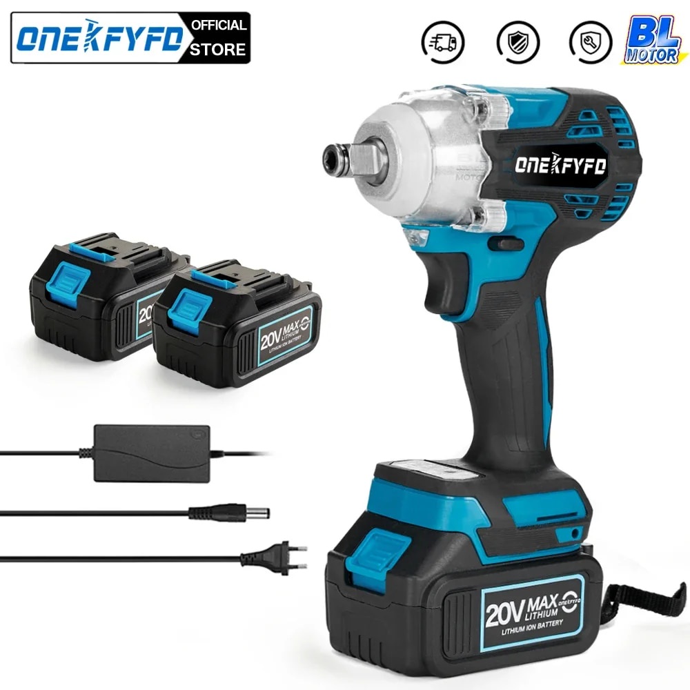 1/2\" Electric Impact Wrench Brushless Wrenchs With Li-ion Battery Hand Drill Installation Powe ...