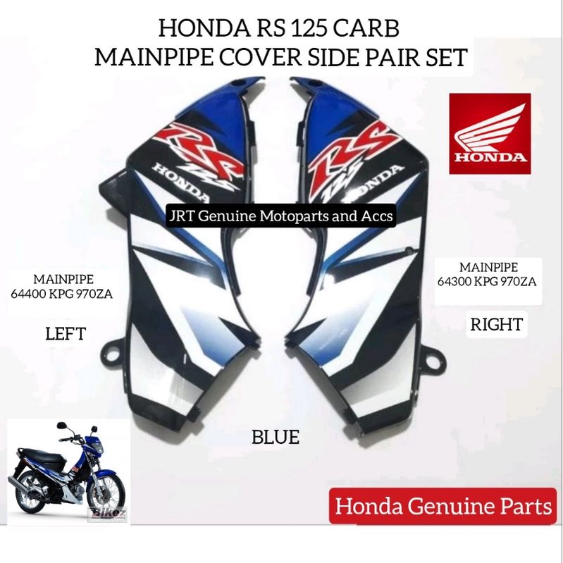 Honda XRM/RS 125 Carb Genuine Original Mainpipe Cover Pair Set Blue ...