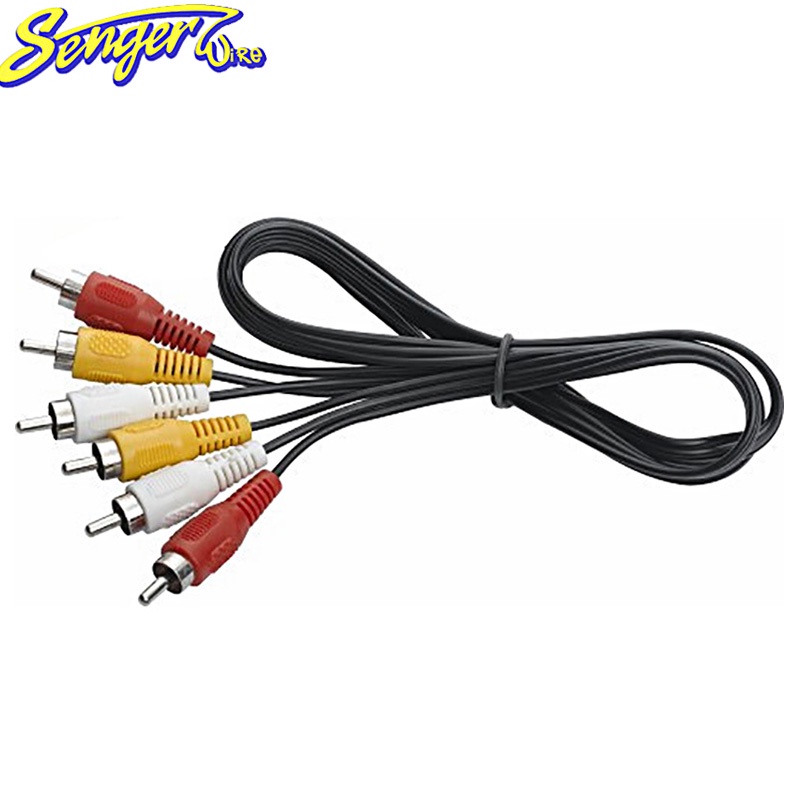 Six-head flat head AV speaker cable Various DC head to video cable ...